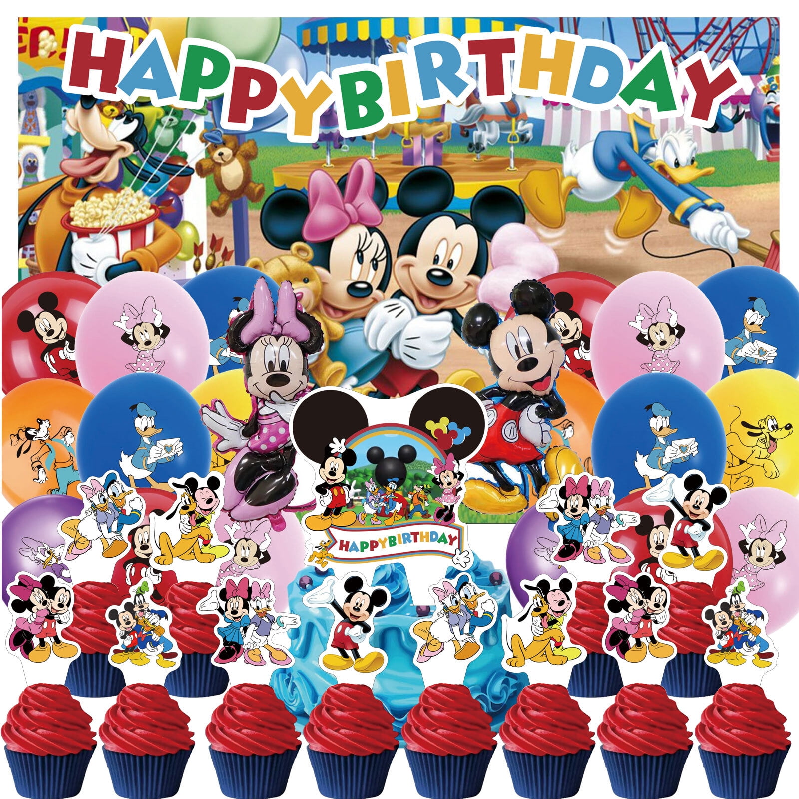 32-Piece For Mickey Cartoon For Mouse-Inspired Party Decoration Set ...