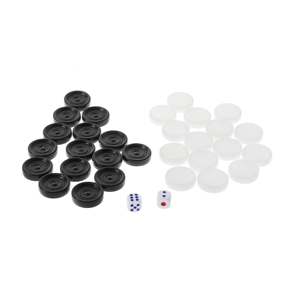 32 Piece Plastic Checkers, International Black White Chess, Backgammon ...