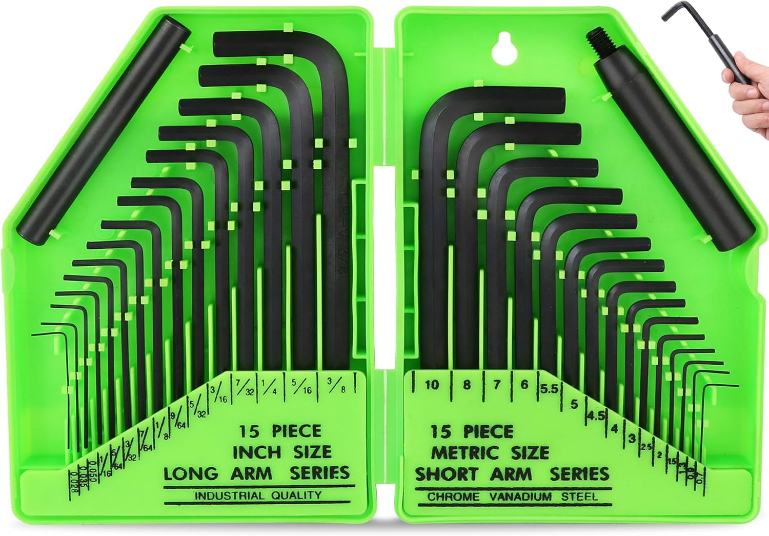 32-Piece Premium Hex Key Set - Allen Wrench Set, SAE and Metric Allen ...