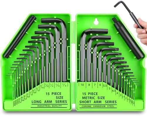 32-Piece Premium Hex Key Set - Allen Wrench Set, SAE and Metric Allen ...