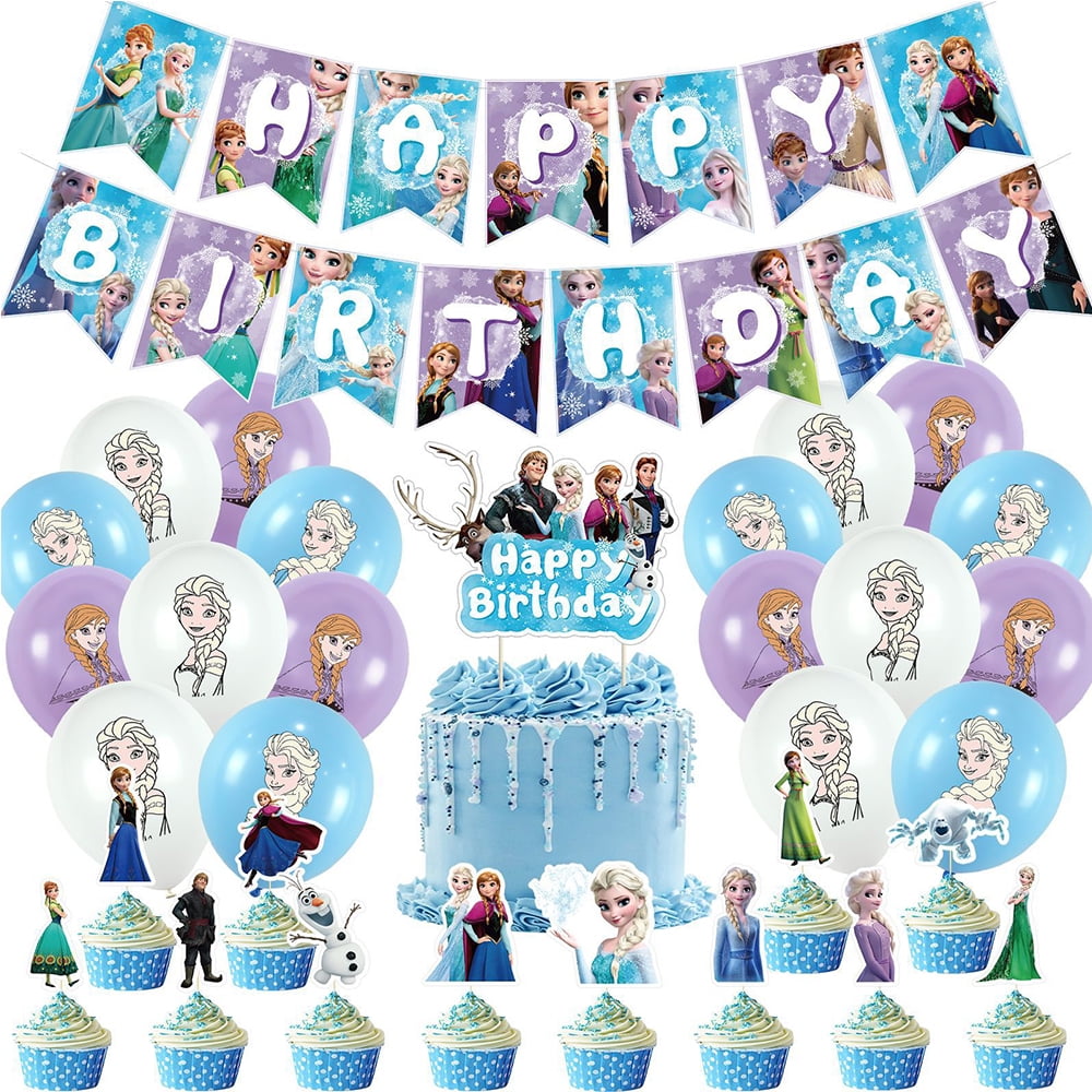 32-Piece Princess Theme HAPPY BIRTHDAY Banner | Surprise Birthday Party ...