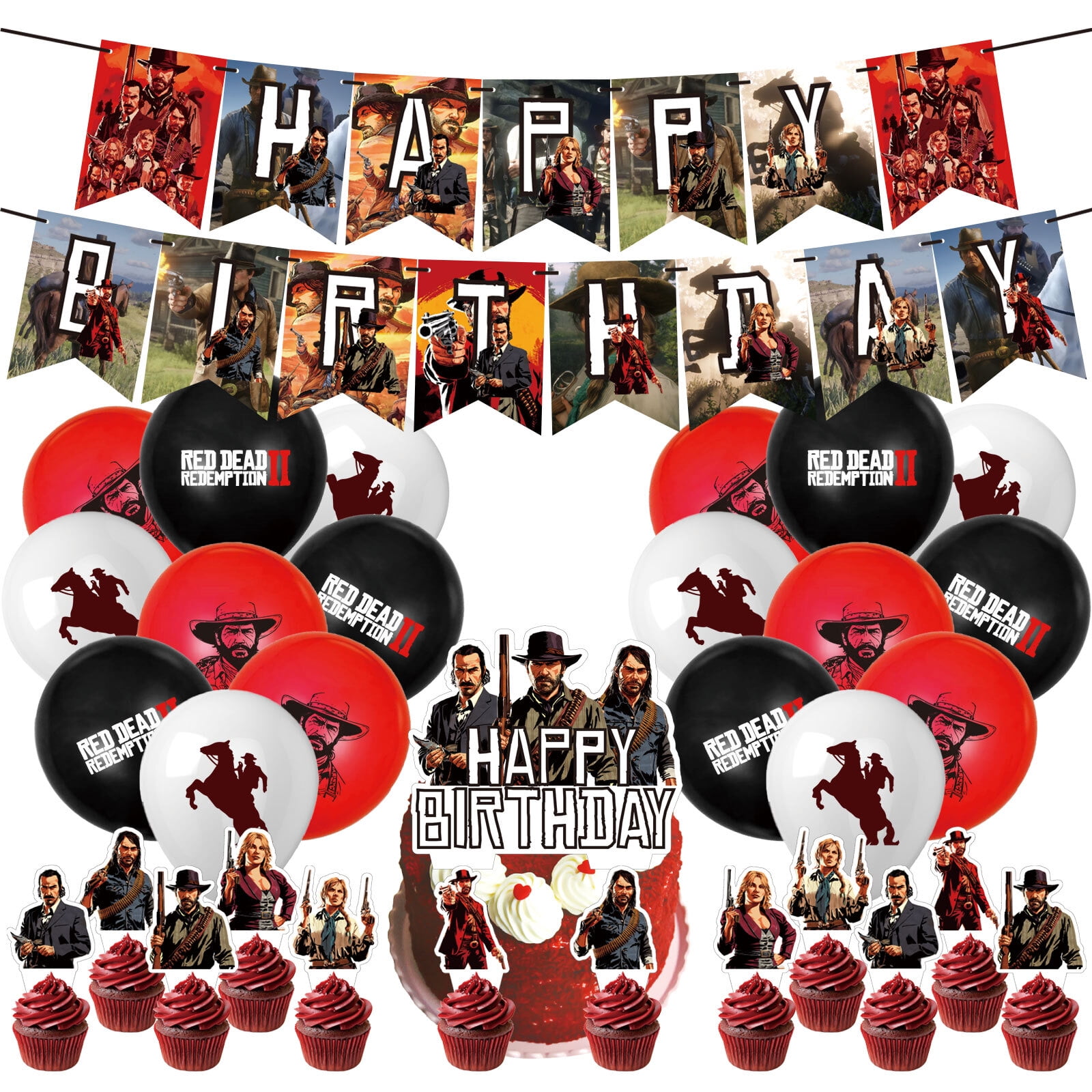 32-Piece For Red Dead Redemption-Themed Party Decoration Set – Includes ...