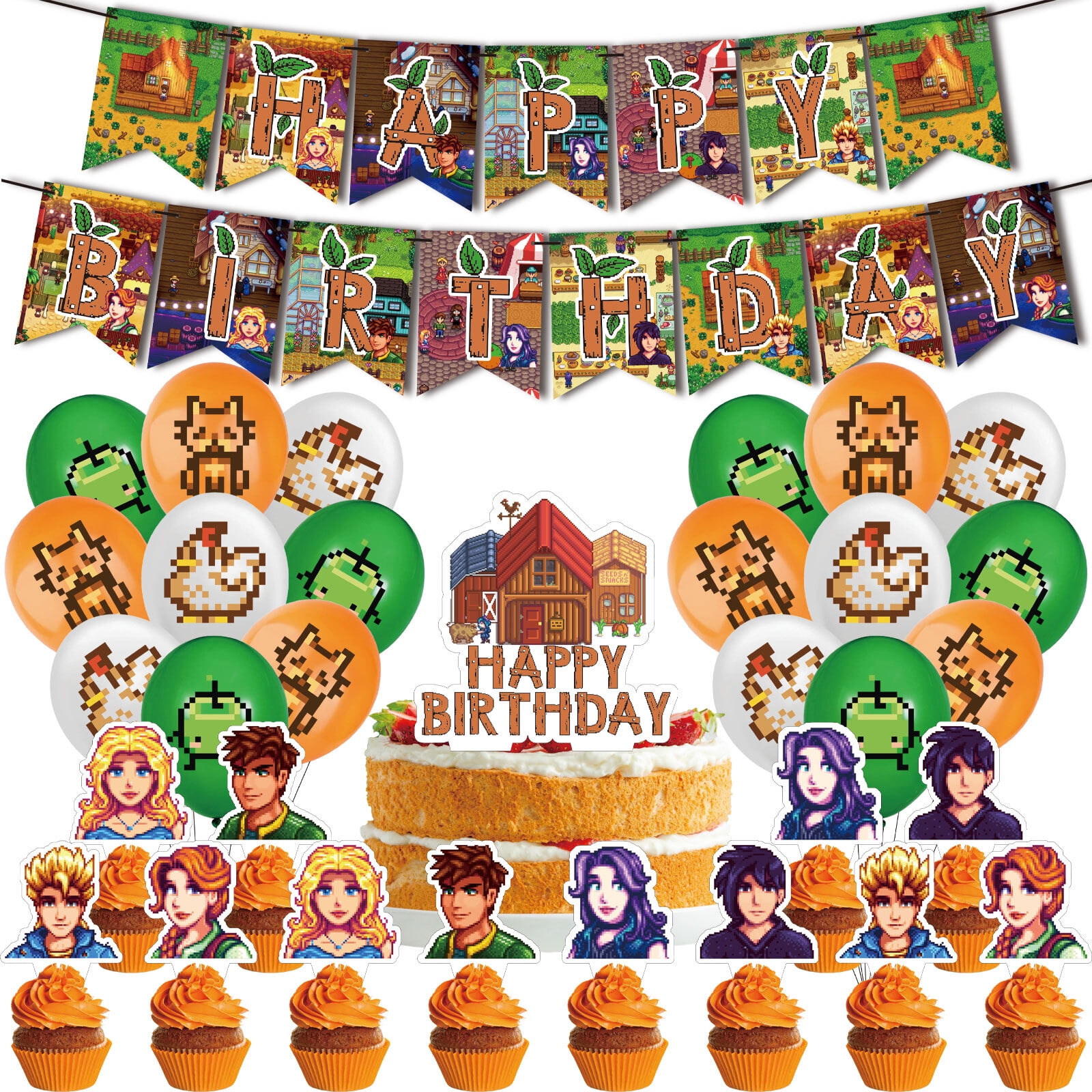 32-Piece For Stardew Cartoon-Themed For Valley Party Decoration Set ...