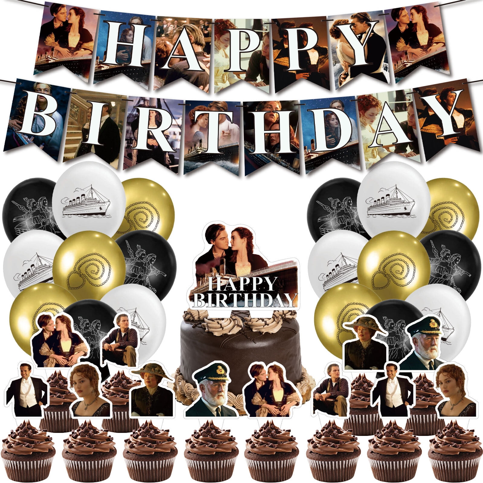 32-Piece For Titanic Cartoon-Themed For Classic Movie Party Decoration ...