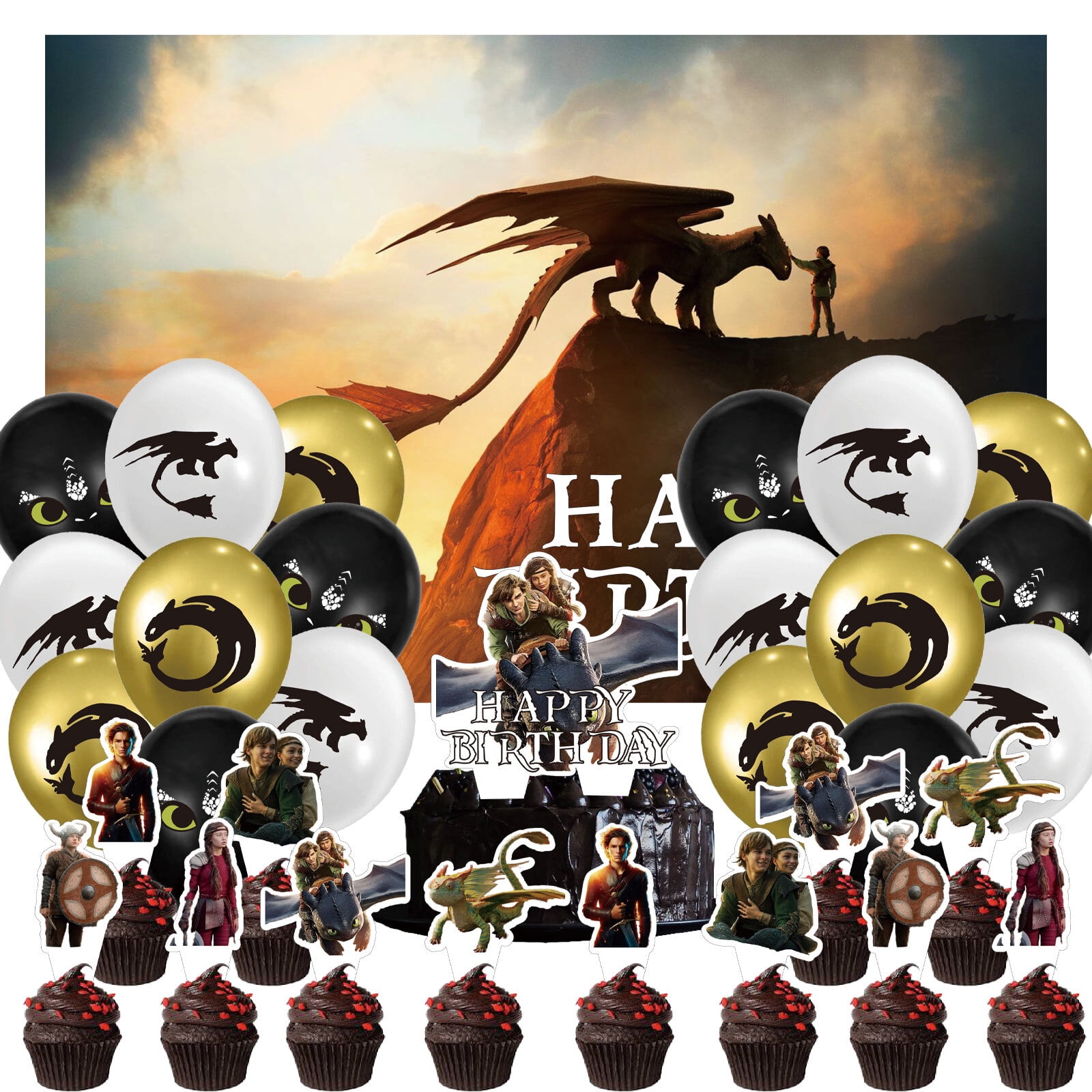 32-Piece For How to Train Cartoon For Your Dragon-Themed Party ...