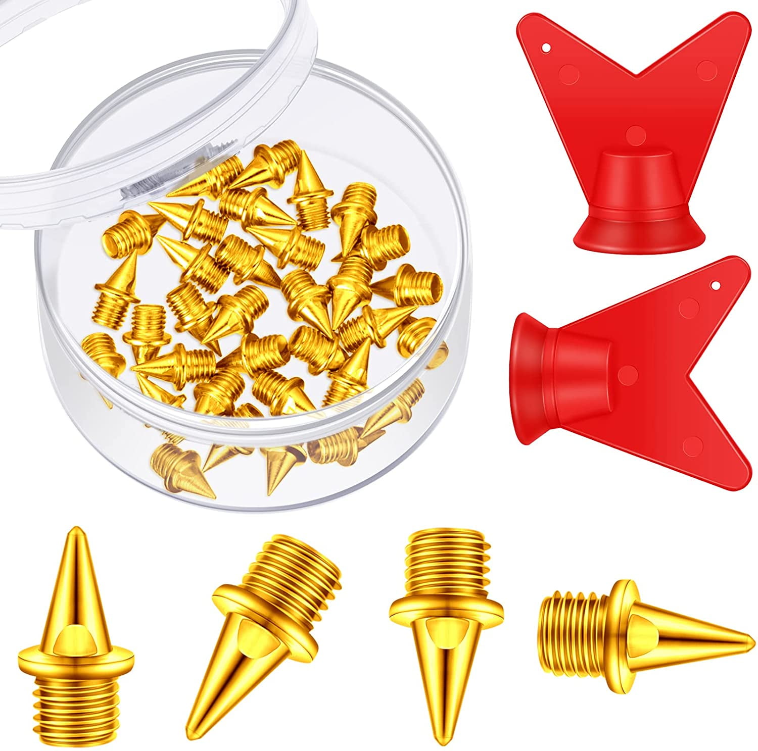 32 Pieces 1/2Inch，1/4Inch,3/8Inch Steel Spikes Track Shoe Spikes ...