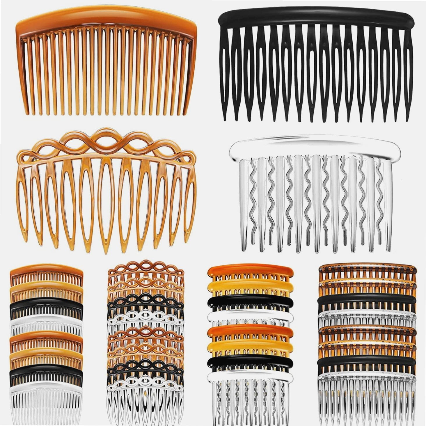 32 Pieces French Hair Side Combs Set Plastic Twist Comb with Hair Clip ...