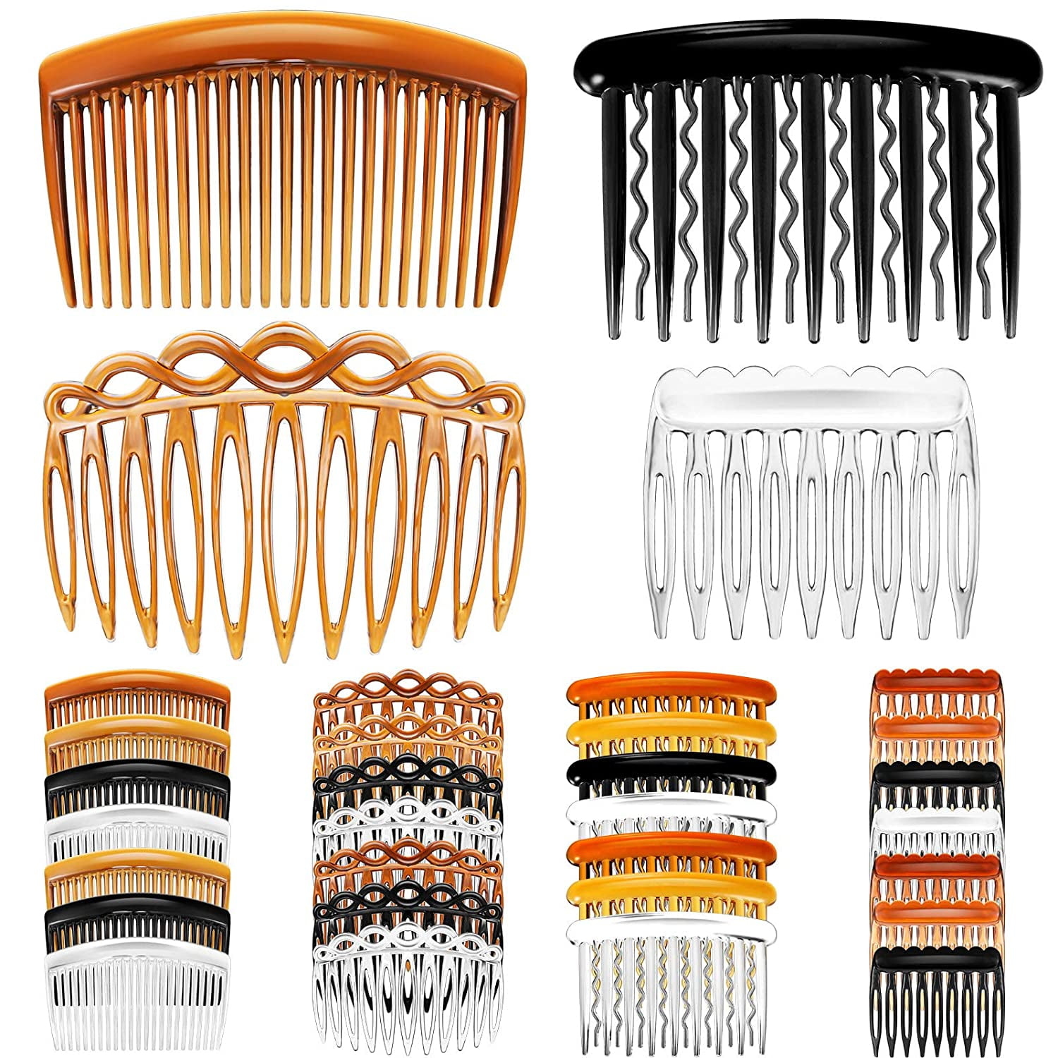 32 Pieces French Hair Side Combs Set Plastic Twist Comb with Hair Clip ...