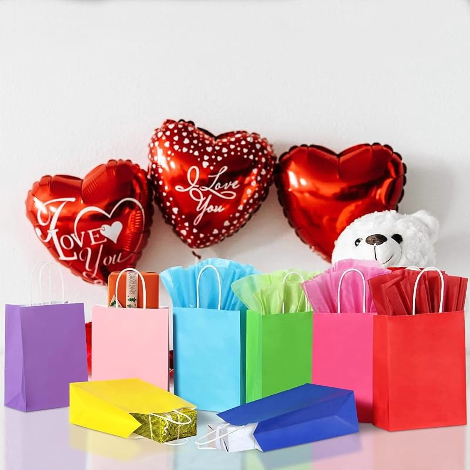 32 Pieces Gift Bags with 32 Tissues, 8 Colors Party Favor Bags with ...