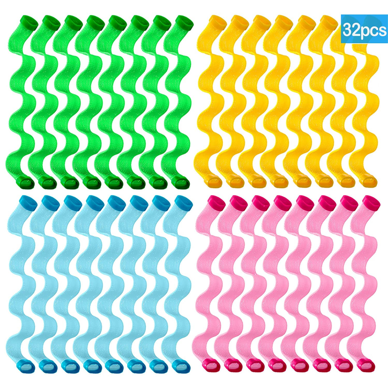 32 Pieces Hair Curlers 11.8 Inch Wave Formers Styling Kit, Heatless ...