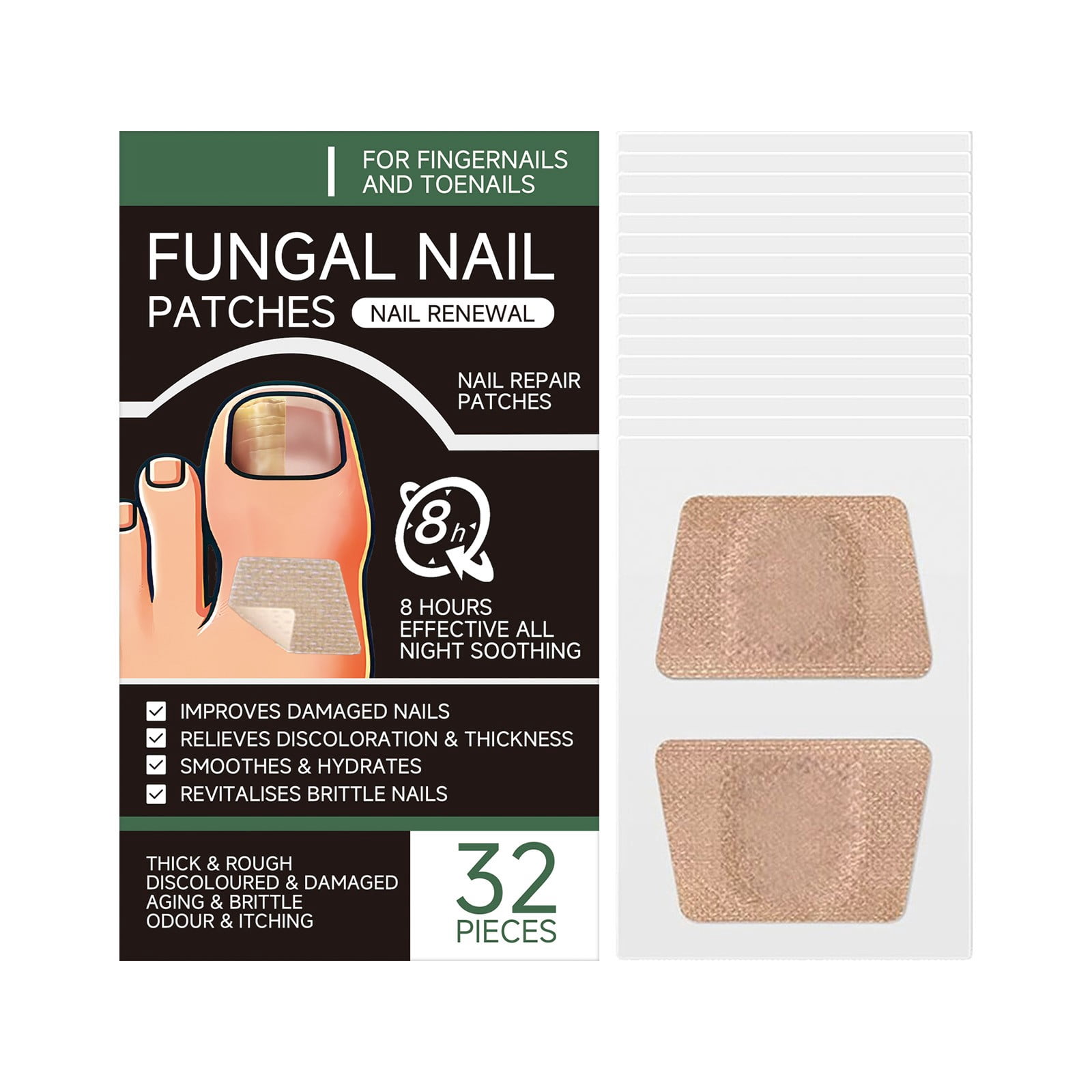 32 Pieces Toensail funsgus Extra Strength - Fungal Nail Patches, Nail Repairing For Damaged ...