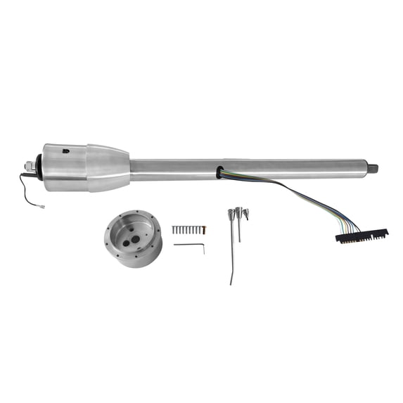 32" Polished Finished Tilt Manual Steering Column w/ 9 Hole Wheel ...