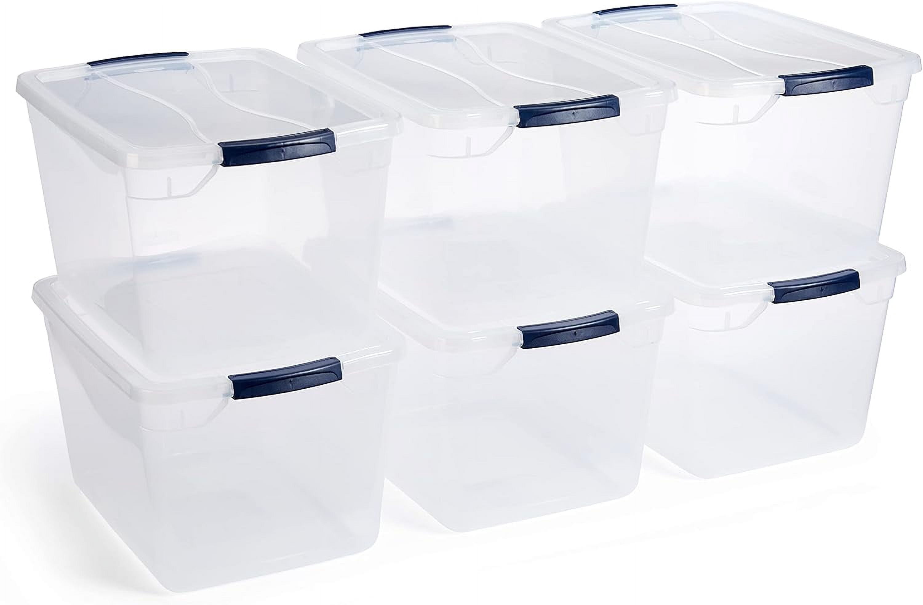 32 Qt. 6-Pack Clear Stackable Plastic Storage Containers – Durable ...
