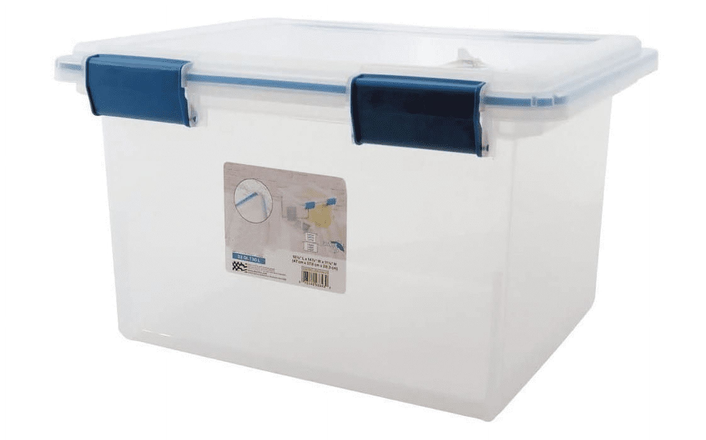 32 Qt Gasket Box, Stackable Storage Bin with Latching Lid and Tight ...