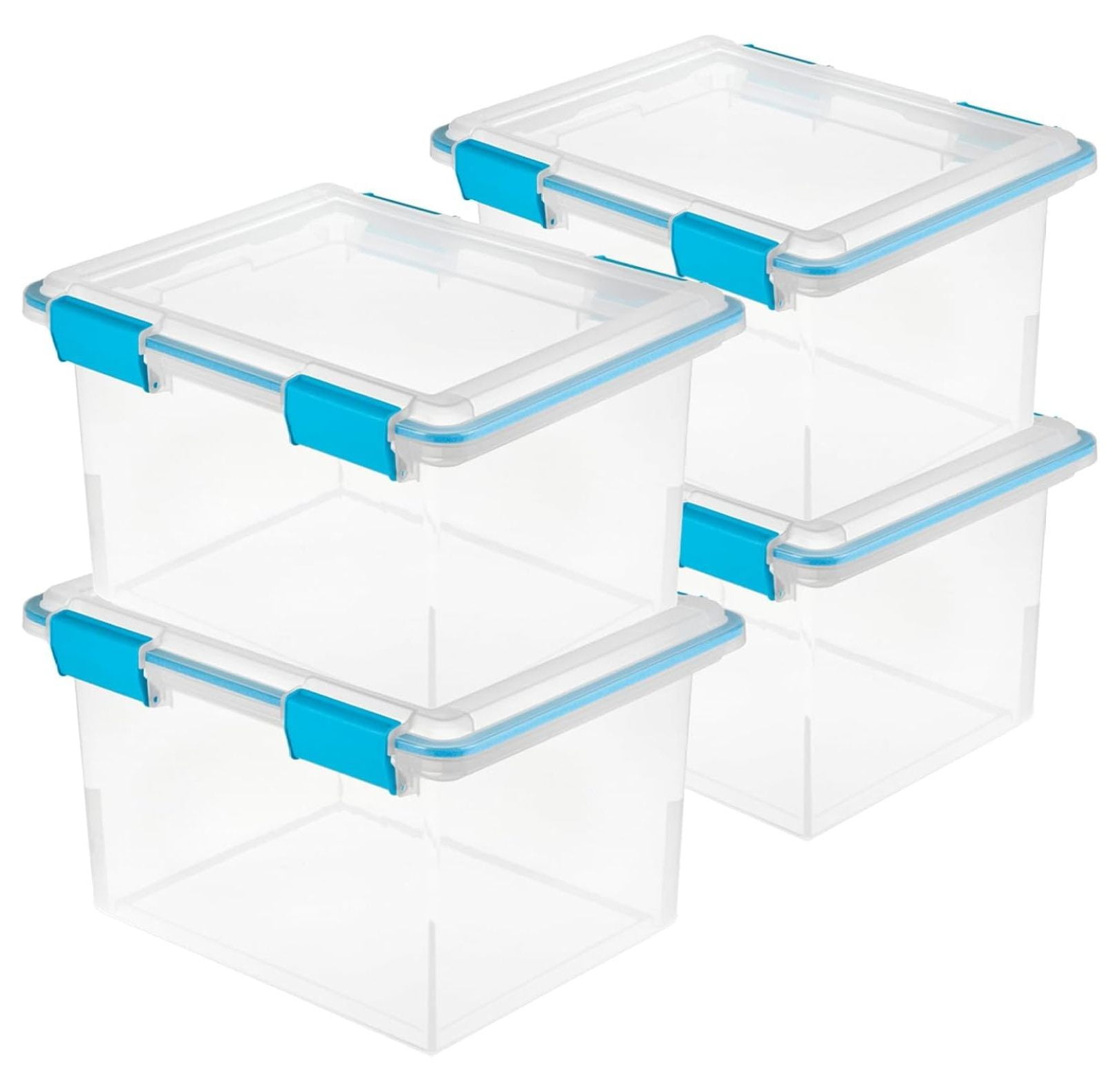 32 Qt Gasket Box, Stackable with Latching Lid and Tight Seal, Plastic ...