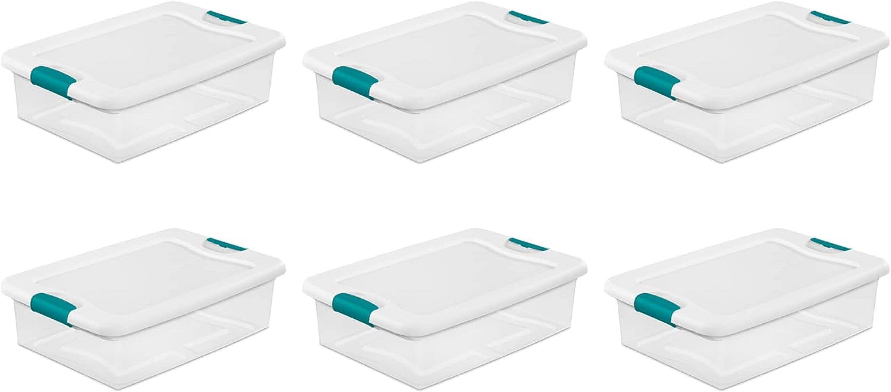 32 Qt Latching Storage Box, Stackable Bin with Latch Lid, Plastic ...