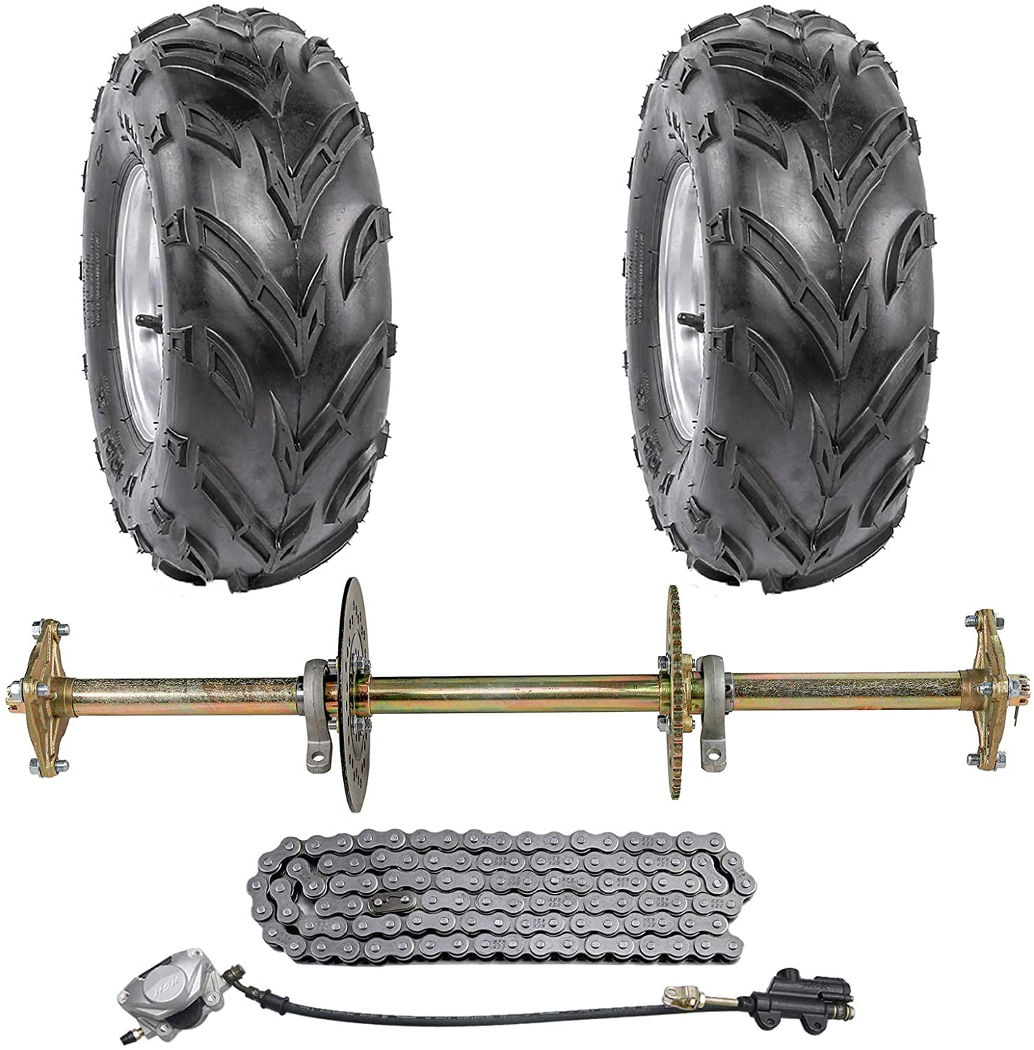 32" Rear Live Axle Kit, 16x8-7" Wheels Tires Rims, Brake Assembly, 4 ...