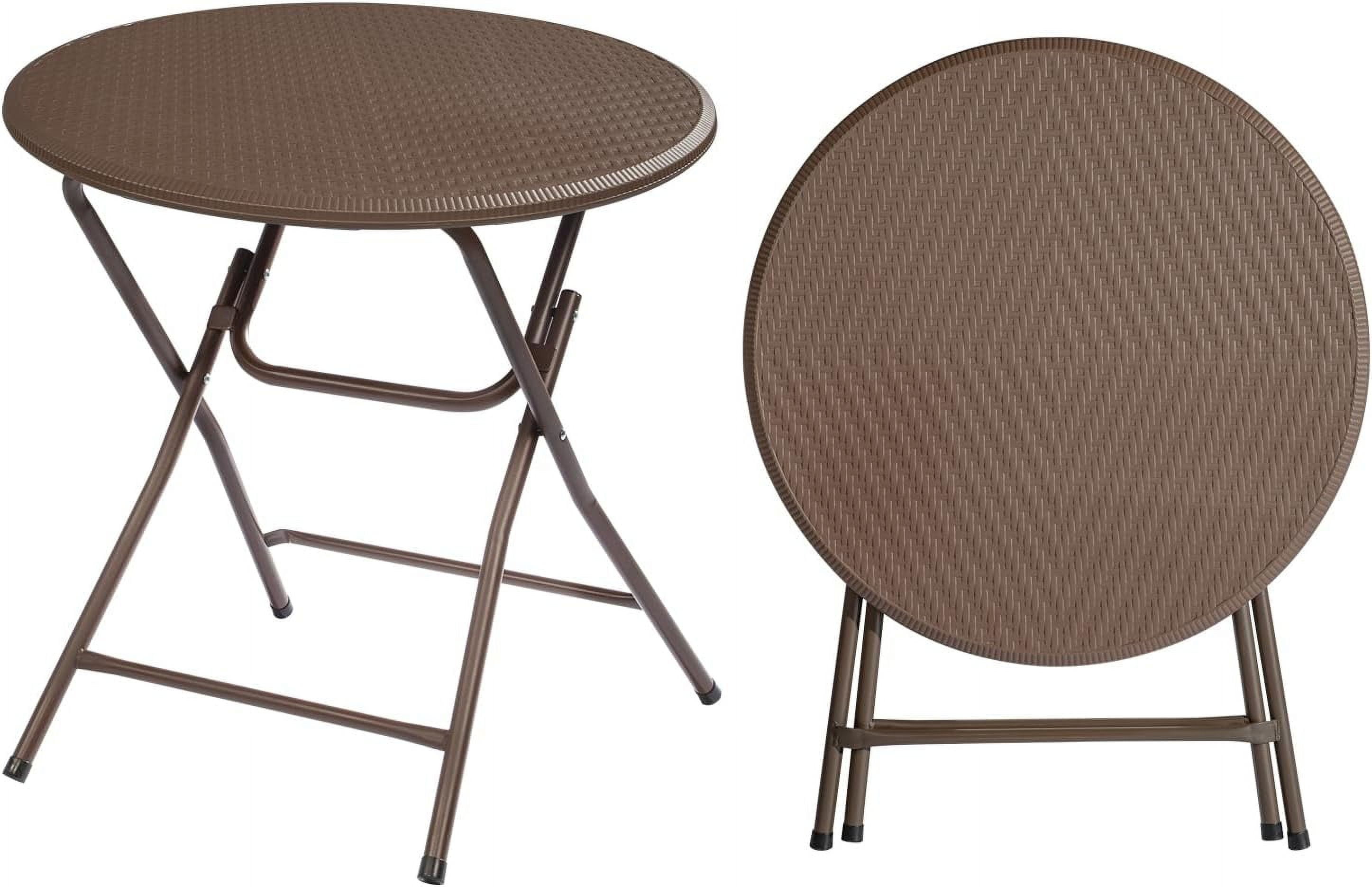 32" Round Folding Commercial Banquet Table, Portable Plastic Coffee ...