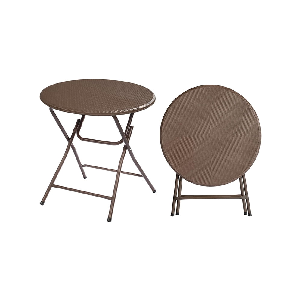 32" Round Folding Table, Portable Coffee Card Dining Table, Plastic ...