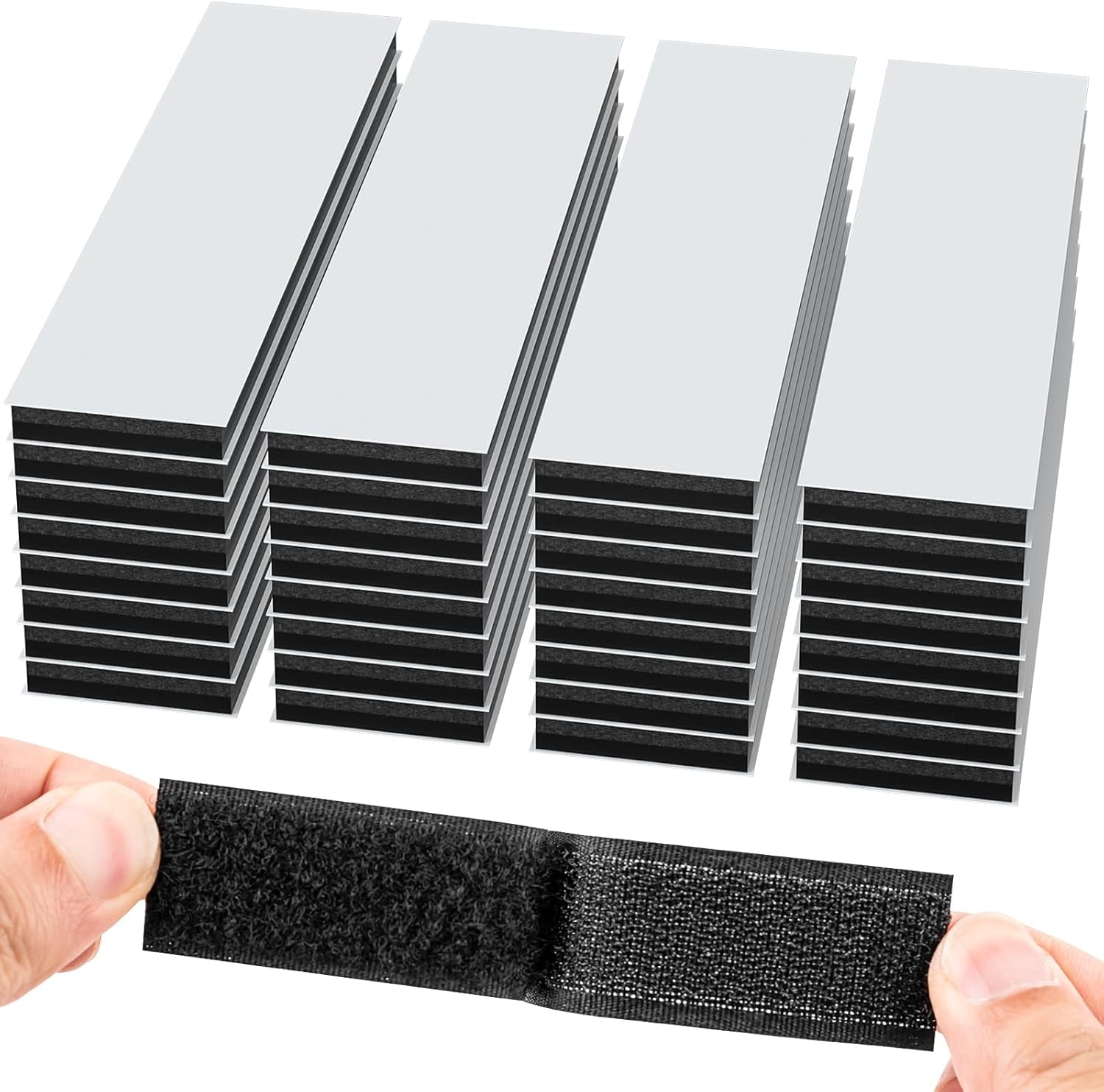 32 Sets 1x4 Inch Hook and Loop Strips with Adhesive, Strong Sticky Back ...