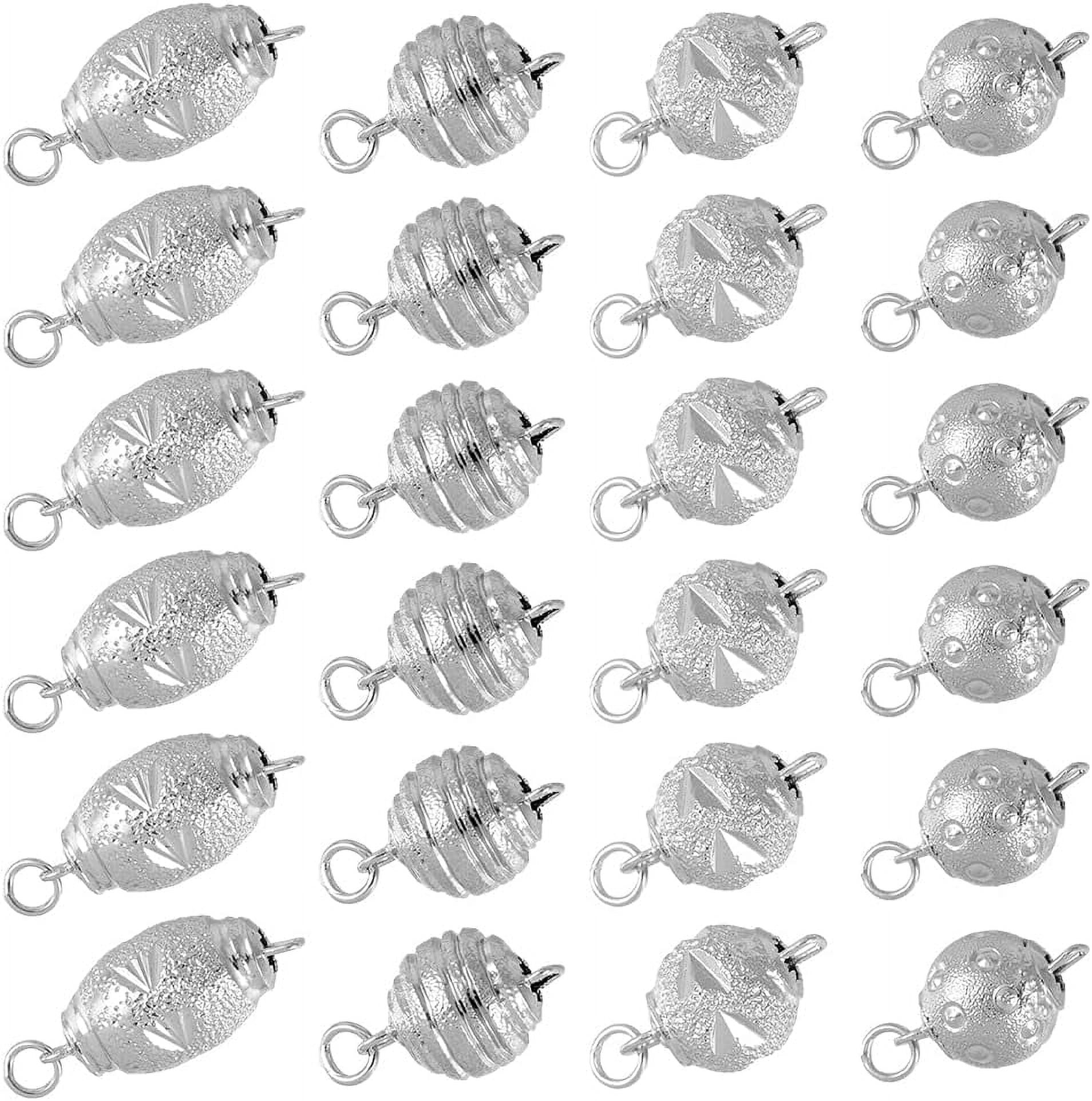 32 Sets 4 Styles Box Clasp Textured Round Box Clasps Brass Jewelry ...