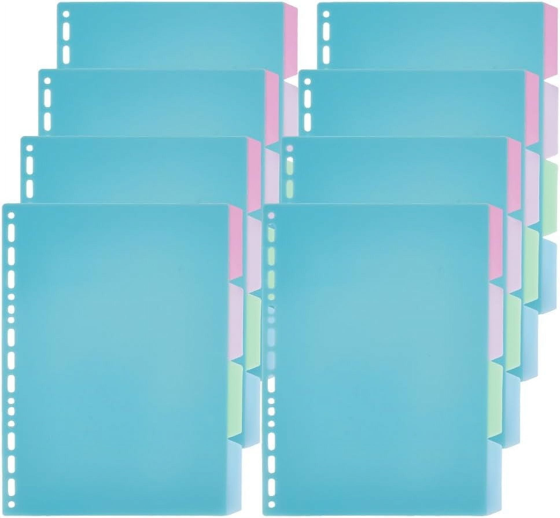 32 Sheet 4-Tab Plastic Binder Divider B5 Paper Clip Blank Dividers with ...