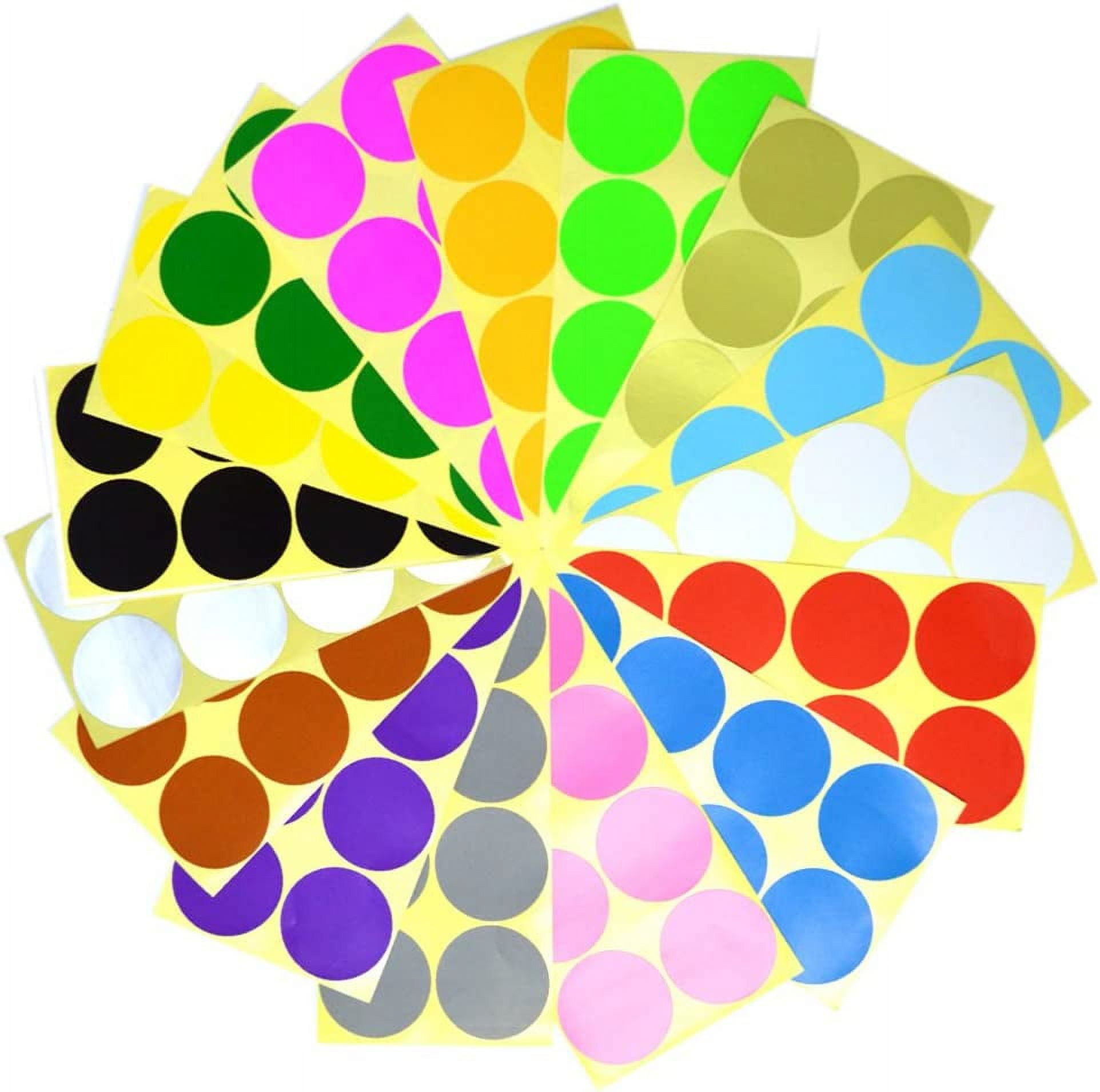 32 Sheets 50mm Round Dot Stickers Color Coding Labels, 16 Different ...