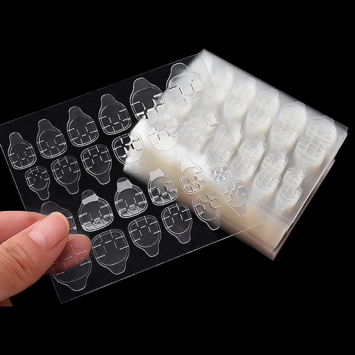 32 Sheets (768pcs) Double-Side Nail Glue Sticker, Nail Glue Jelly Gel ...