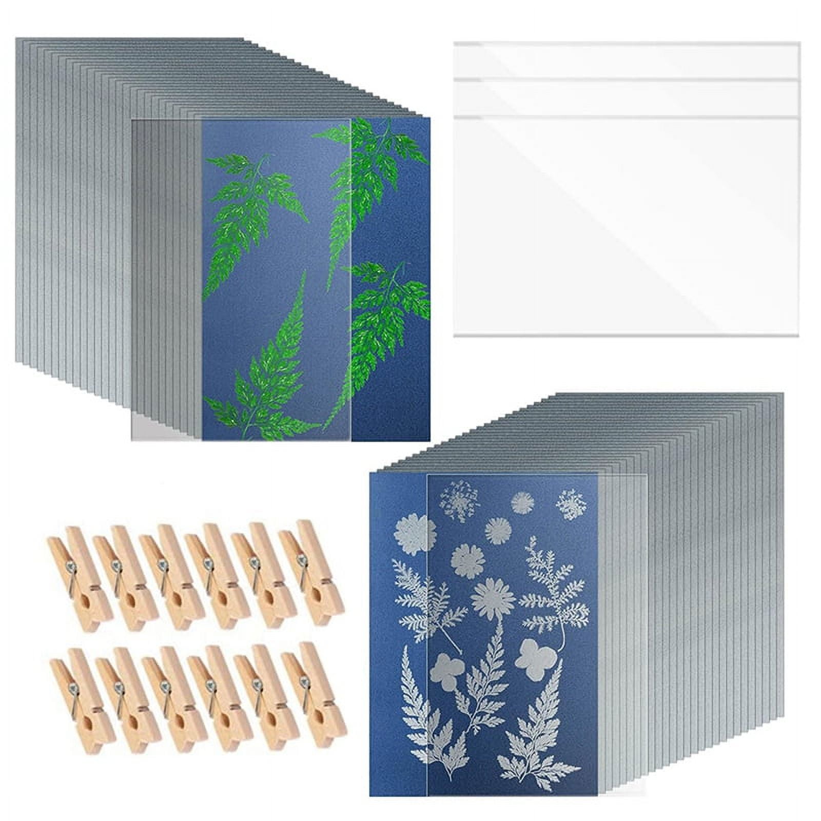 32 Sheets Sun Print Paper A5 Solar Drawing Paper Nature Printing Paper ...