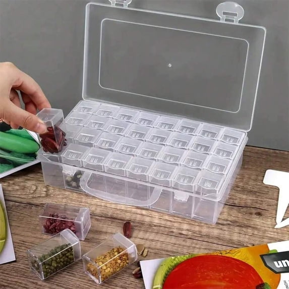 32-Slot Clear Plastic Seed Storage Box, Reusable Organizer for Flower ...