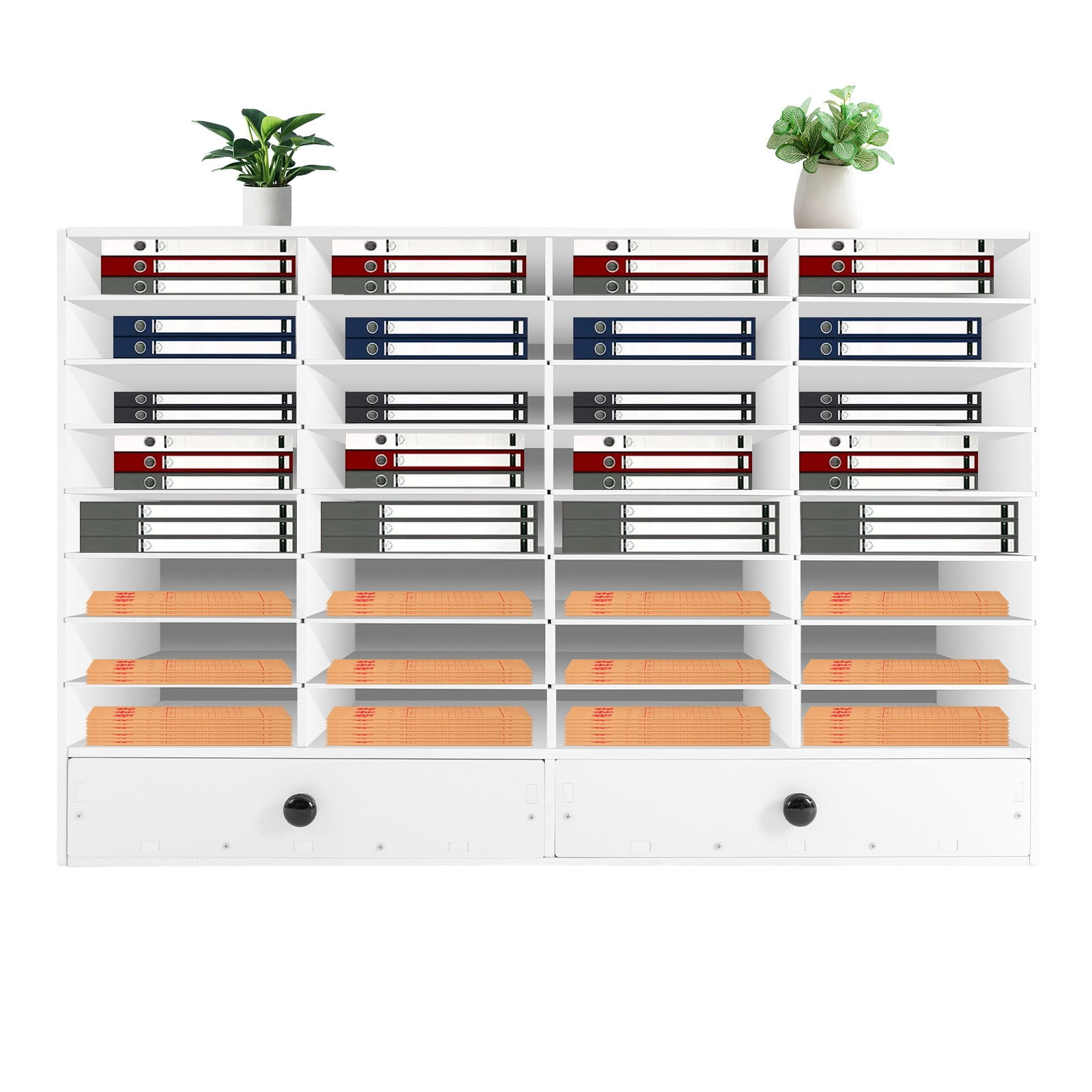 32 Slots Desktop Literature Organizer, File Sorter Mail Center Magazine ...
