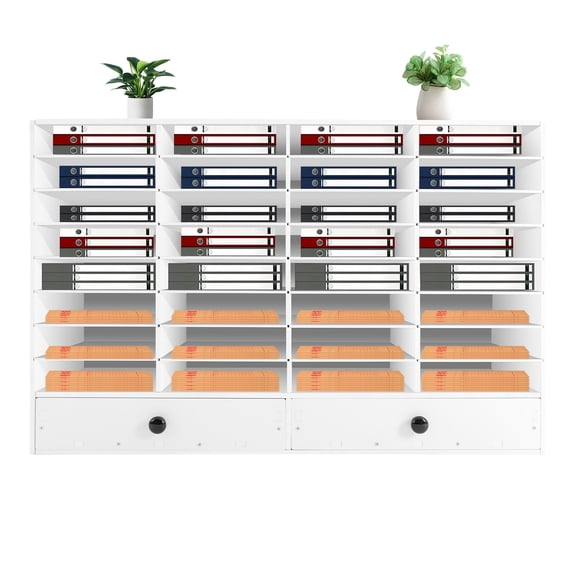32 Slots Desktop Literature Organizer, File Sorter Mail Center Magazine ...