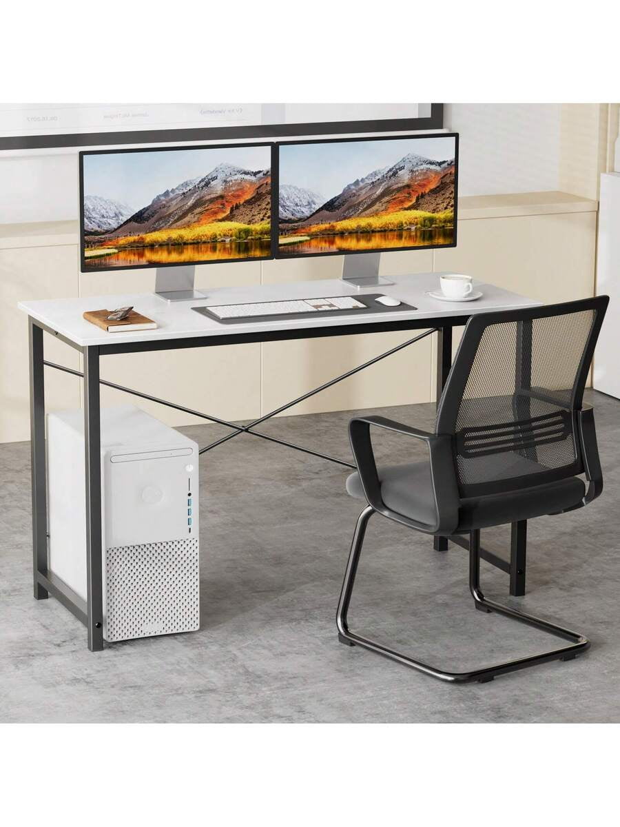 32" Small Computer Desk with X-Shaped Reinforcement, Modern Home Office ...