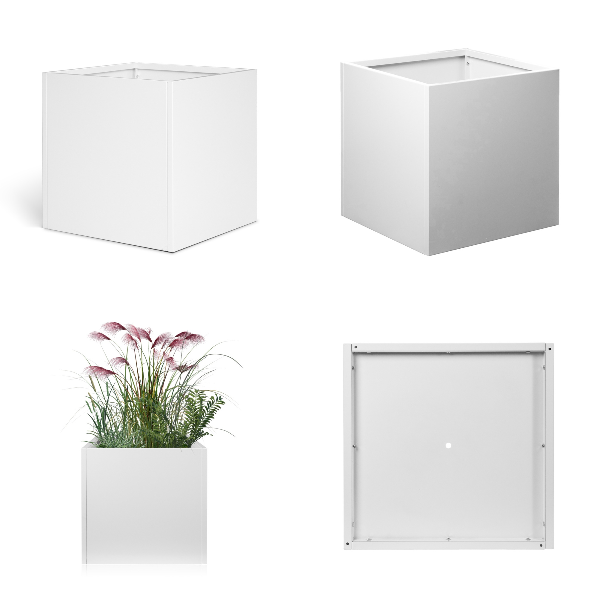 32" Square Planter Box with Drainage Holes for Outdoor Plants Garden ...