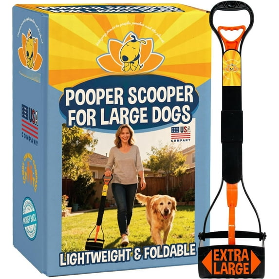 32" Tall Non-Breakable Pooper Scooper for Large s - Lightweight ...