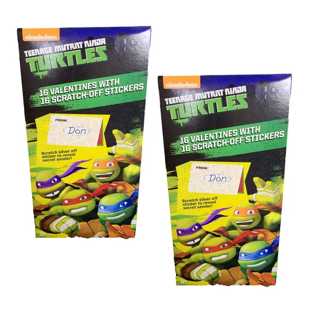 32 Teenage Mutant Ninja Turtles Valentines with 32 Scratch Off Stickers ...