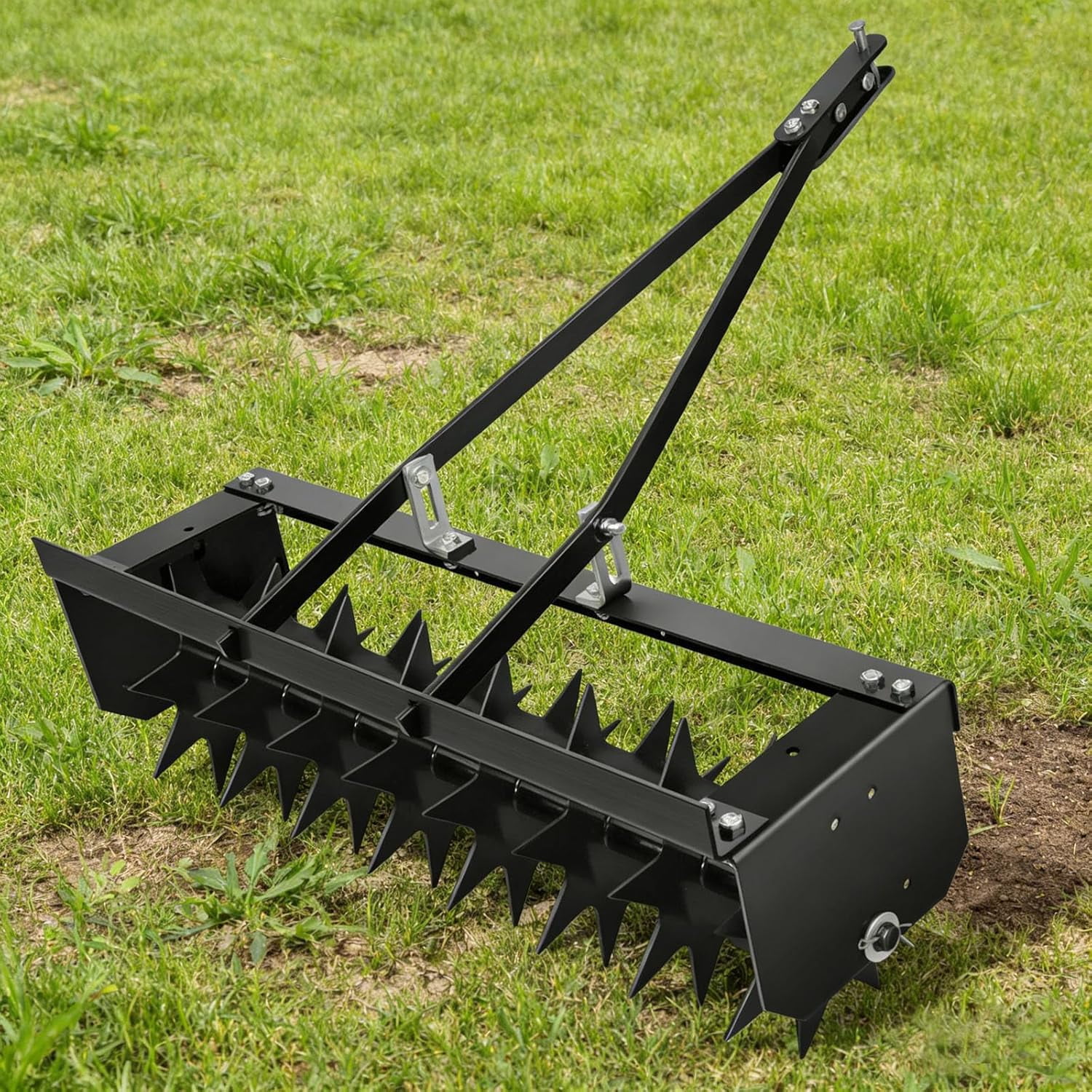 32" Lawn Aerator Tow Behind with Universal Hitch for spike Aerator ...