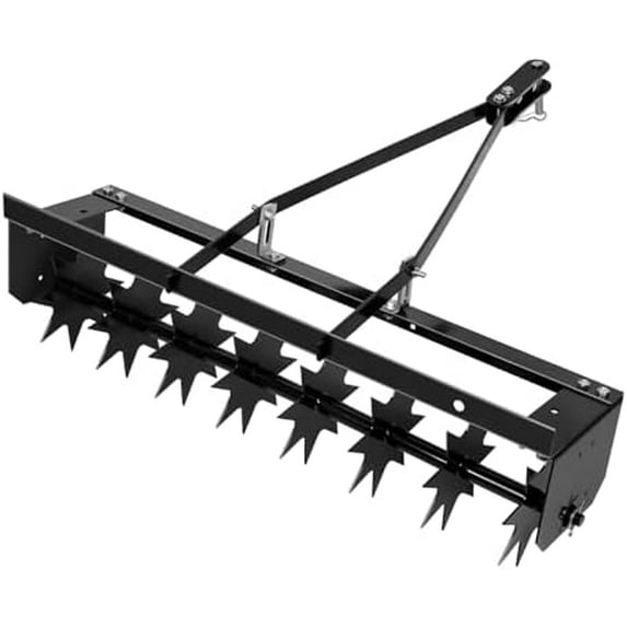 32" Tow Behind Lawn Aerator with Galvanized Steel Tines and Wide Tow ...
