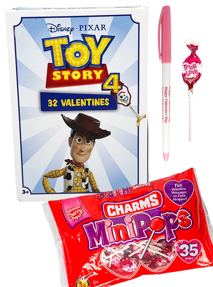 Happy Valentine's Day Toy Story 4 Cards, 32 Count, with Charms Mini ...