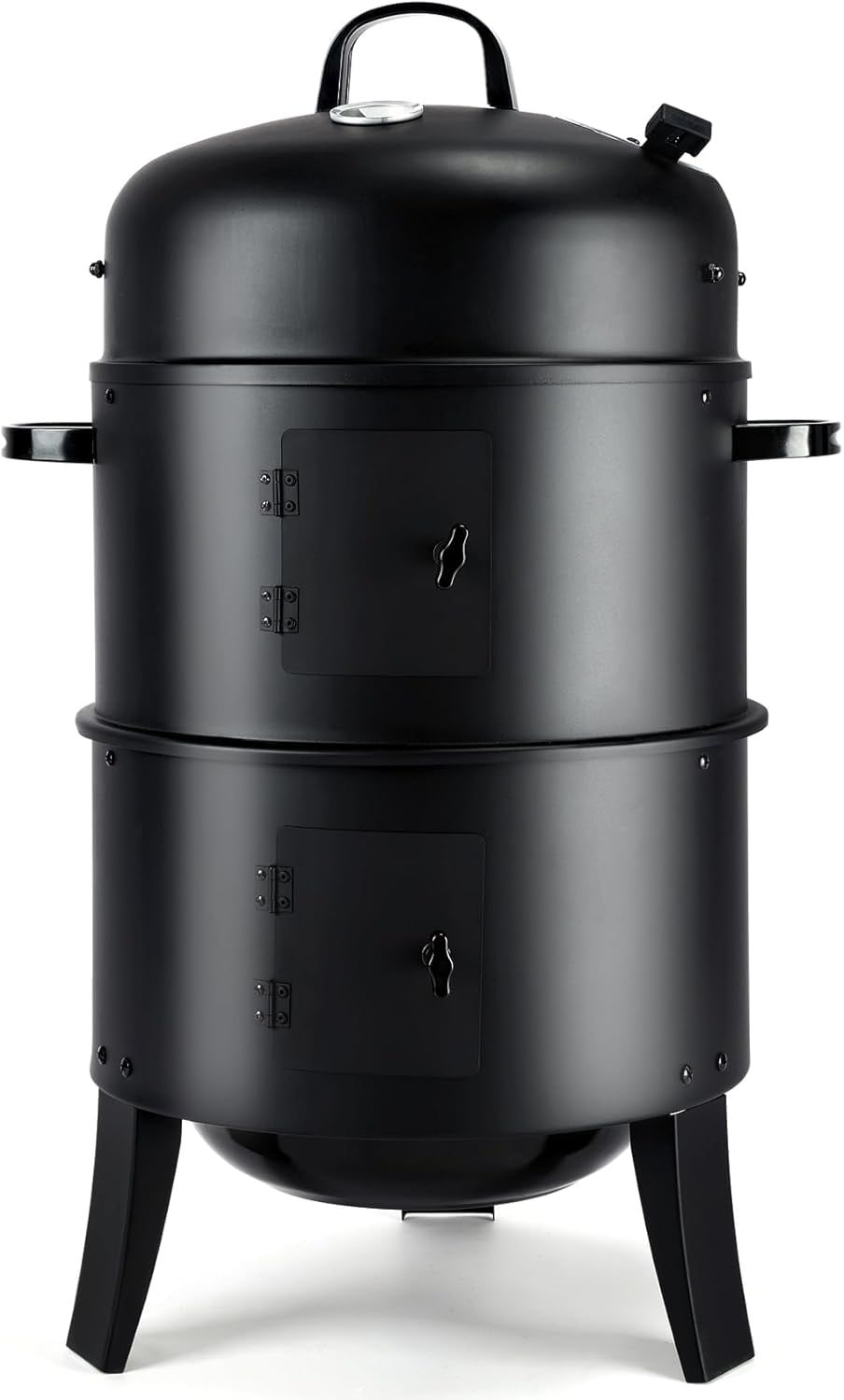 32" Vertical Charcoal Smoker Grill, Heavy-Duty BBQ Grill with Built-in ...