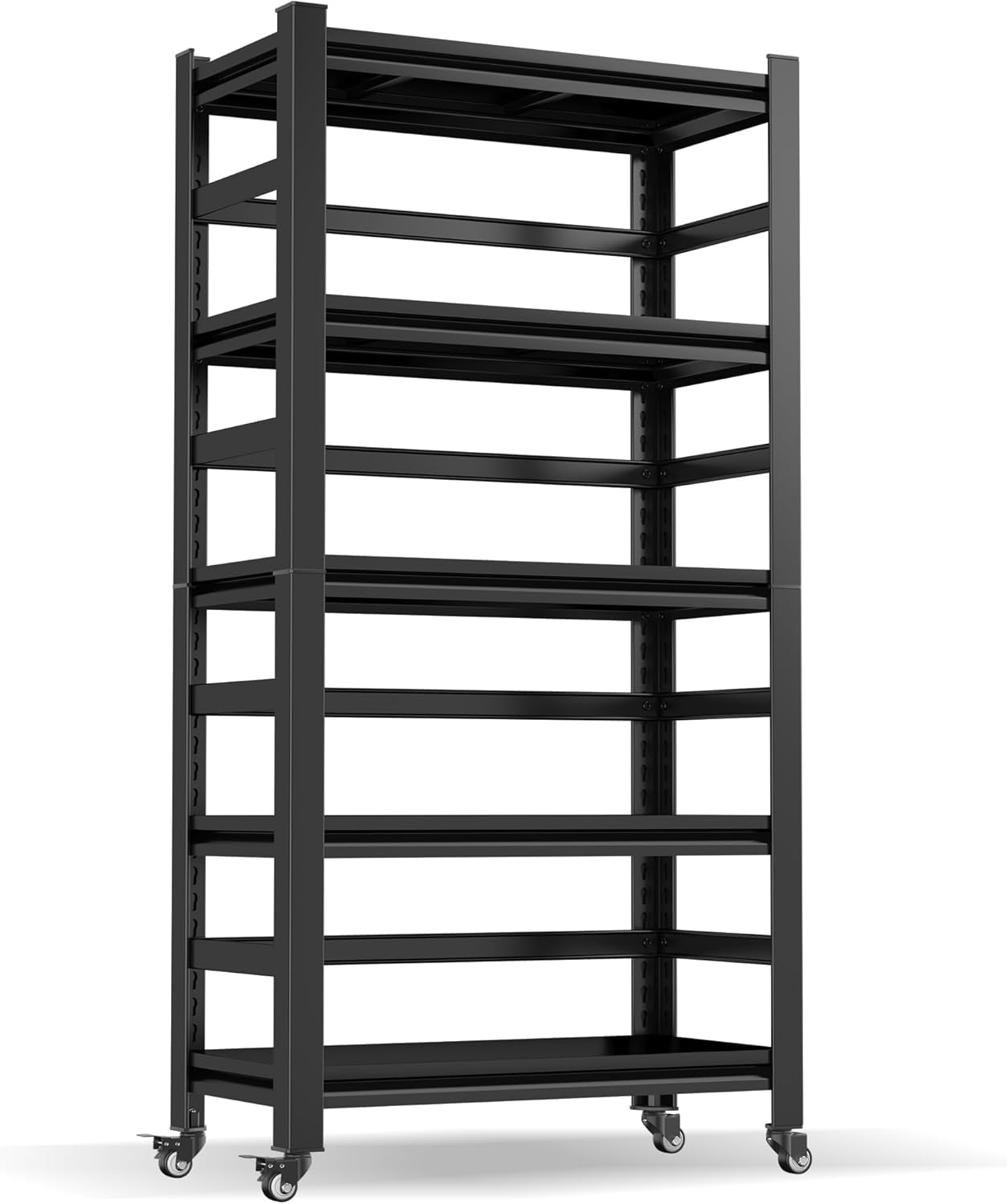 32" W x 16" D x 63" H Garage Shelving with Wheels - 5 Tier Adjustable ...
