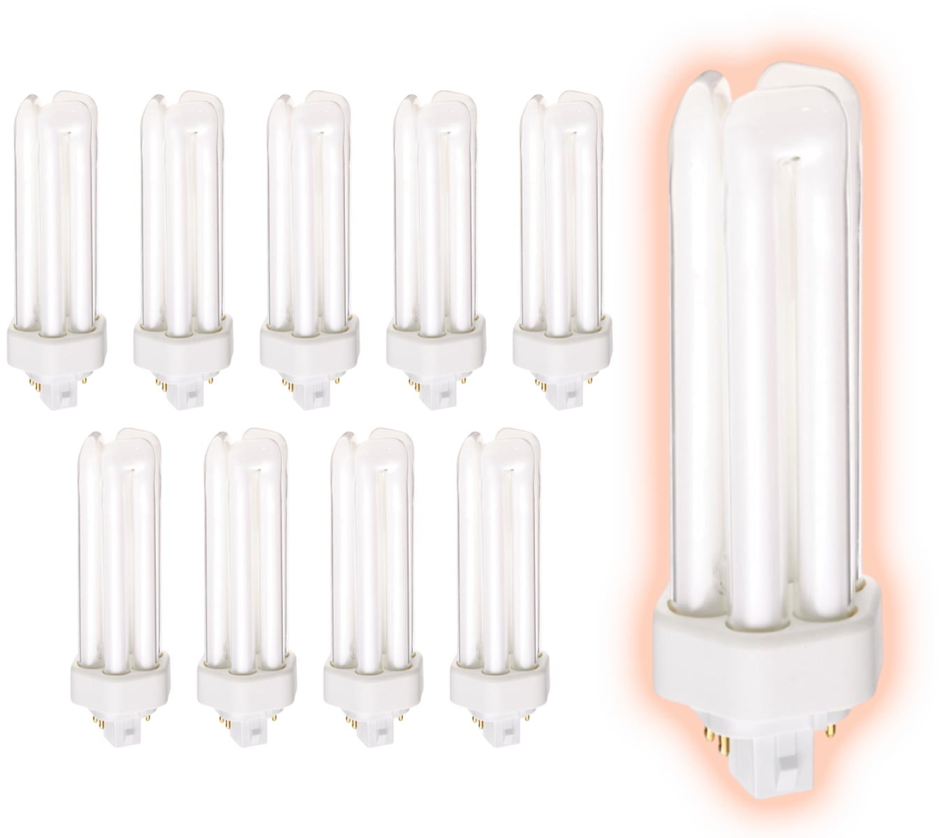 32 Watt CFL Light Bulbs | 4 Pin GX24Q-3 Base 4100K Cool White | 32W High Output 2400 Lumens ...