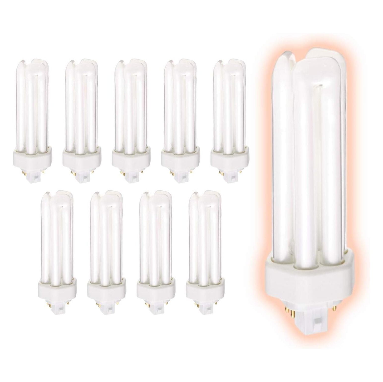 32 Watt CFL Light Bulbs | 4 Pin GX24Q-3 Base 5000K Daylight | 32W High Output 2400 Lumens ...