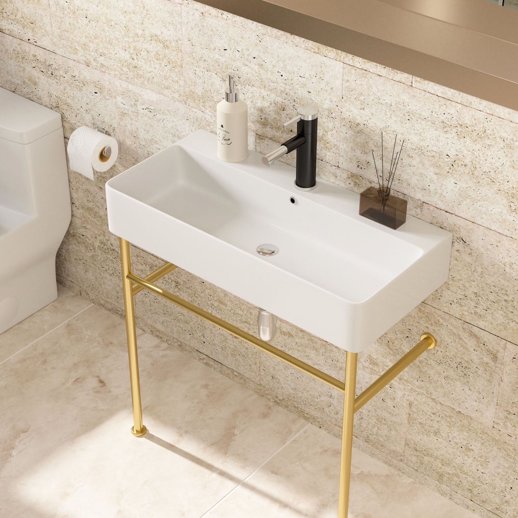 32" White Basin Console Sink | Suits Various Bathroom Sizes | Comes ...