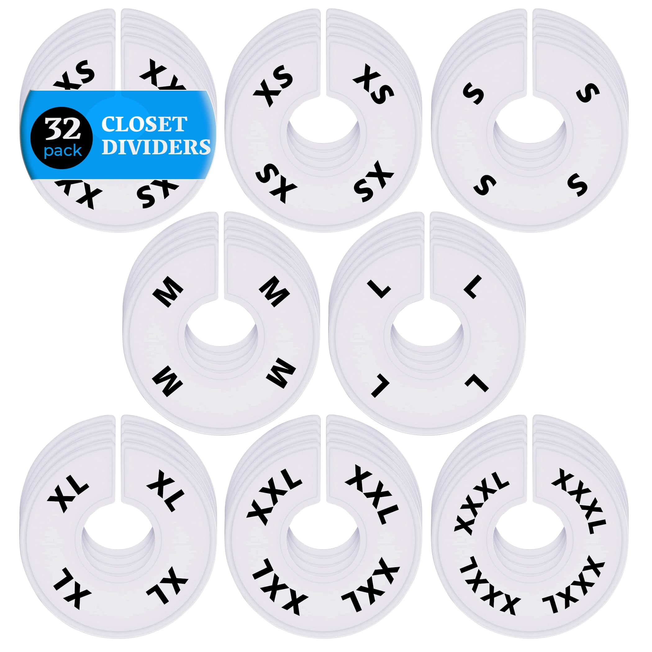 32 White Closet Dividers for Hanging Clothes - Clothing Rack Dividers ...