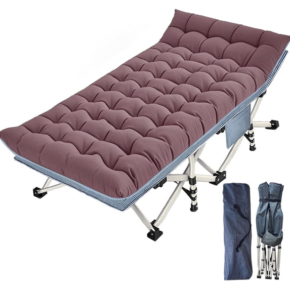 32" Wide Oversize XXL Camping Cot with Mattress Comfortable for Adults ...