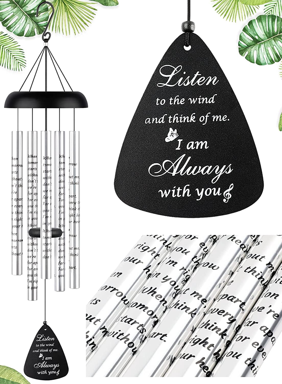 32'' Wind Chimes for Outside - Memorial Wind Chimes for Loss of Mother ...