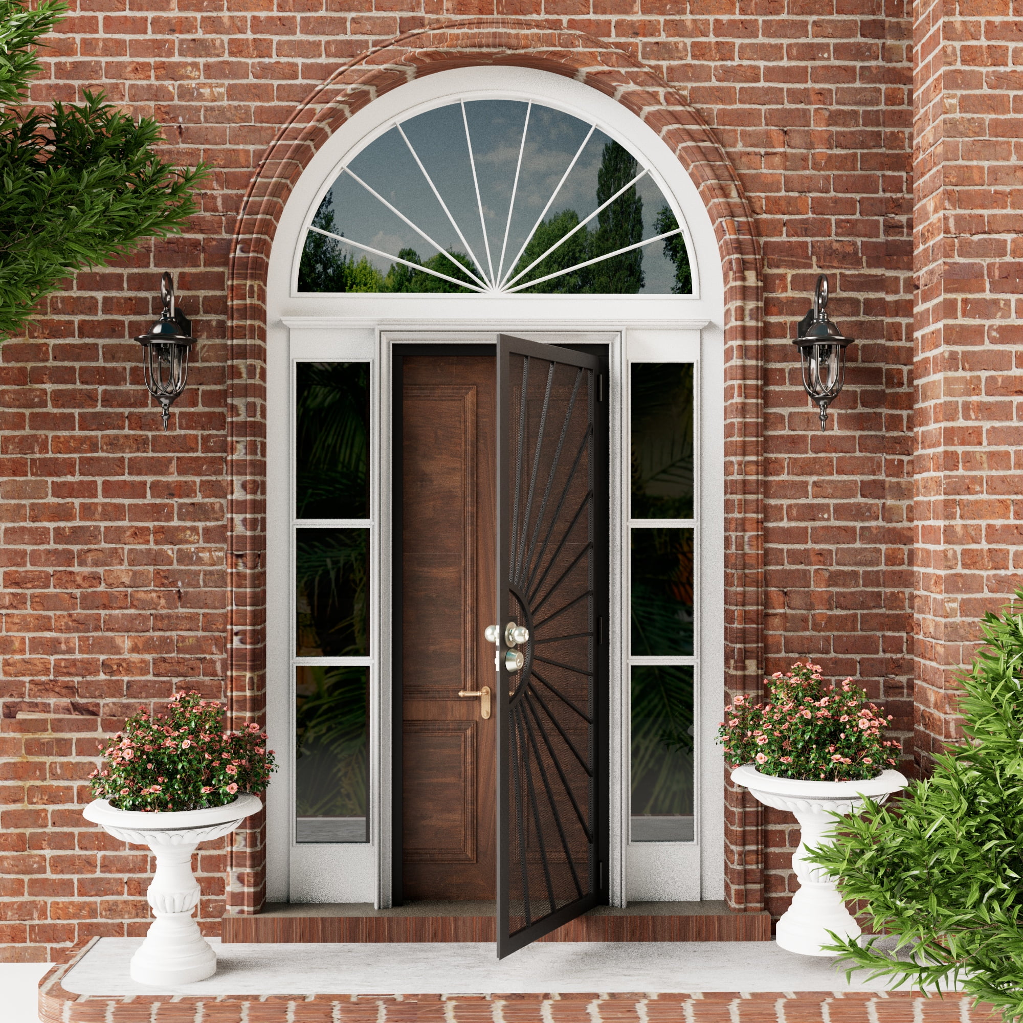 32" X 80" Prehung Security Door Universal/Reversible Hinging Surface ...