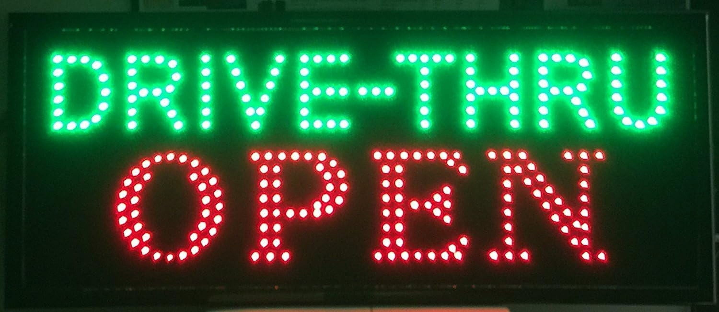 32"X13" Drive Thru Sign, LED Open Sign, Store Sign, Business Sign ...