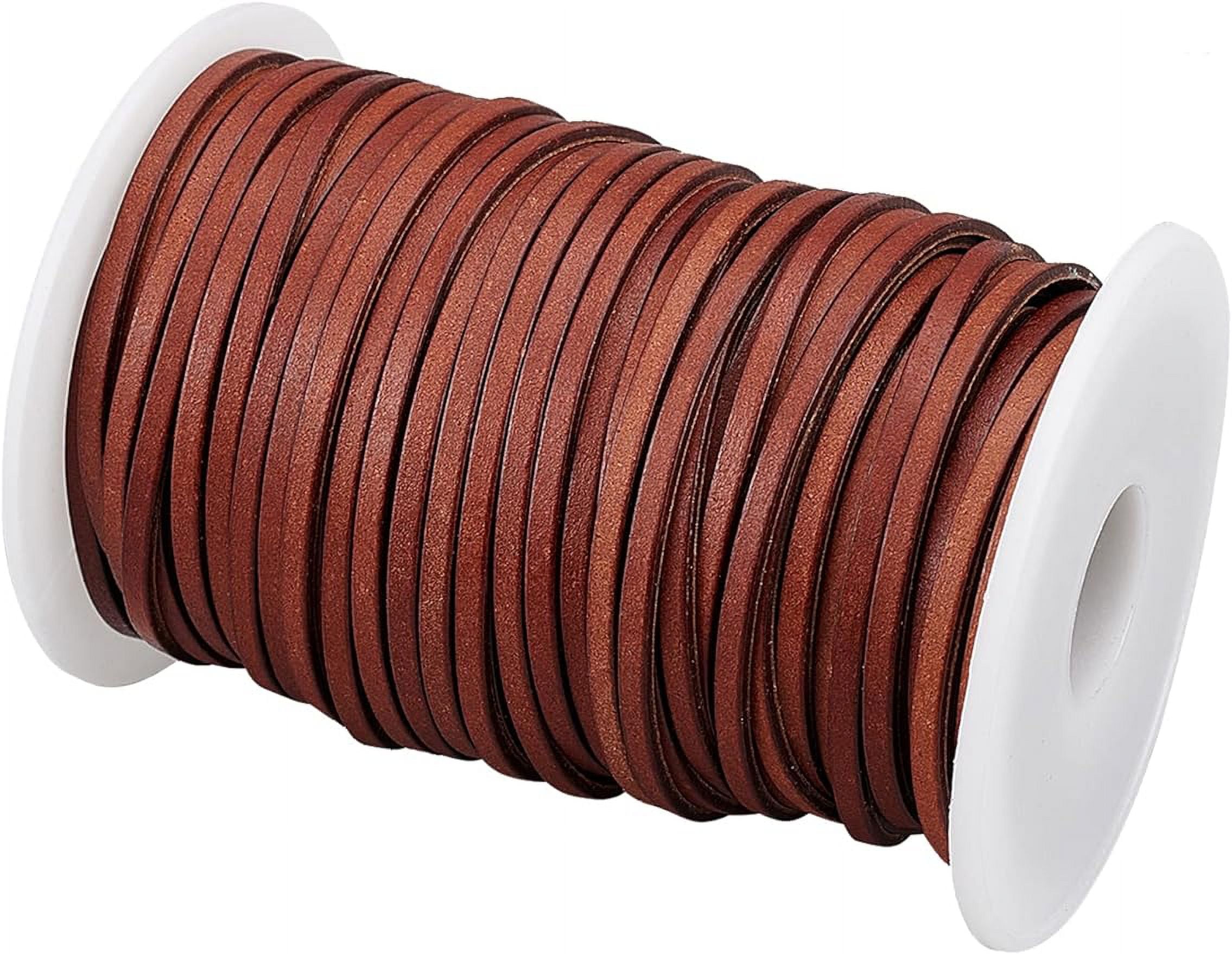 32 Yard Flat Leather Strip 4mm Imitation Leather Cord Brown Lacing ...